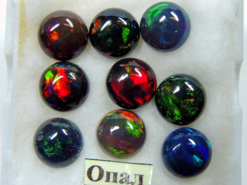 Чёрный опал, круг 8 мм., вес 1,12 ct. купить в Москва | Драгоценные ...